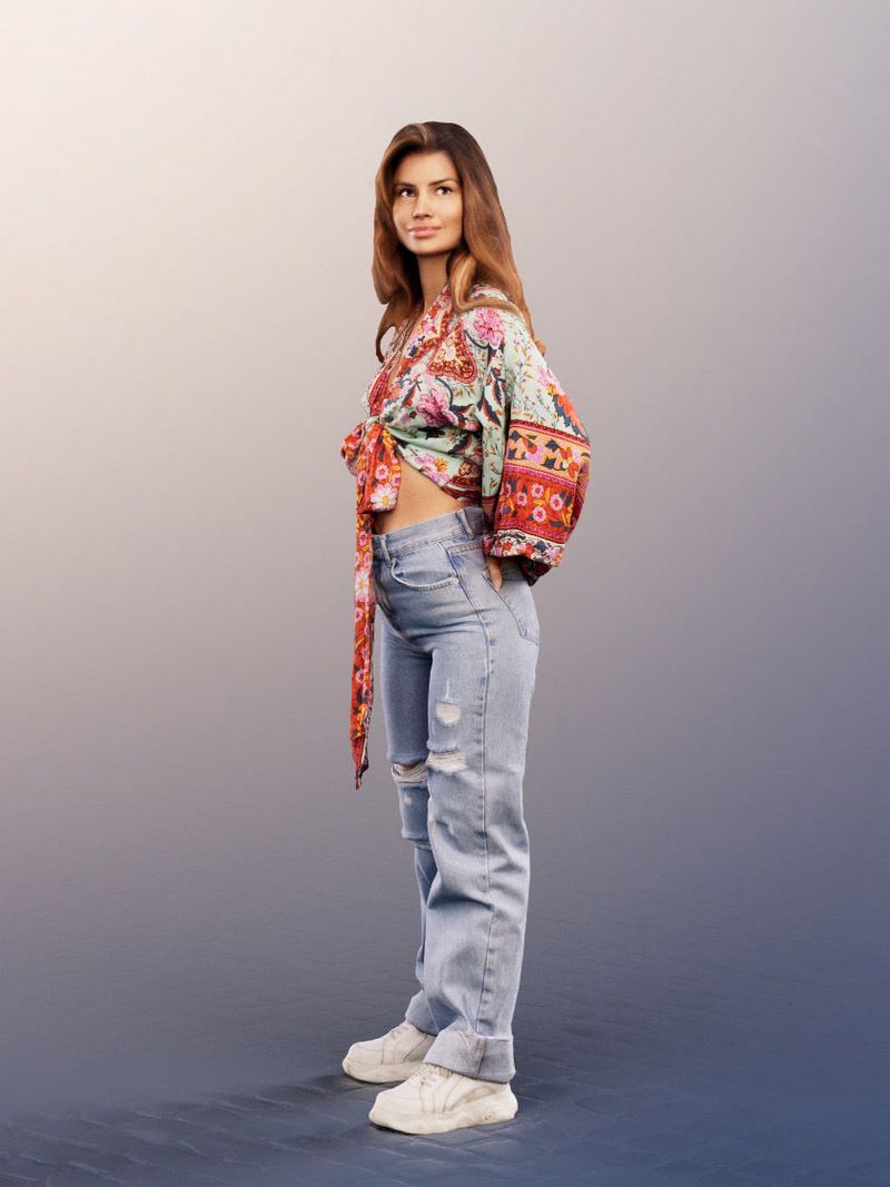 Desire FX 3d models | Standing Casual Mediterranean Woman low-poly 3d model