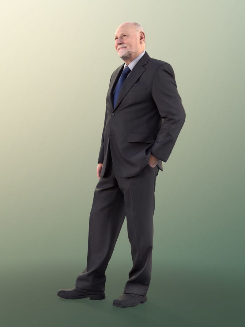 Desire FX 3d models | Old Businessman standing hand in pocket 3D model