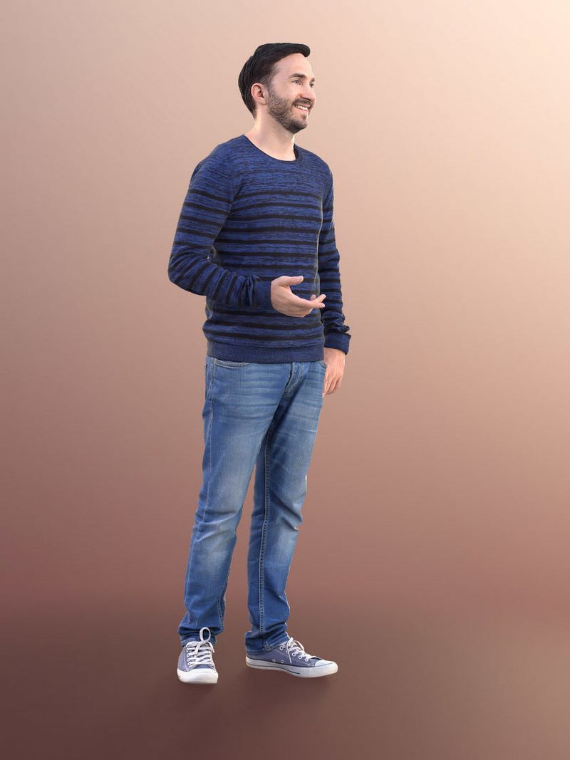 Desire FX 3d models | Man Standing Talking And Gesticulating low-poly ...
