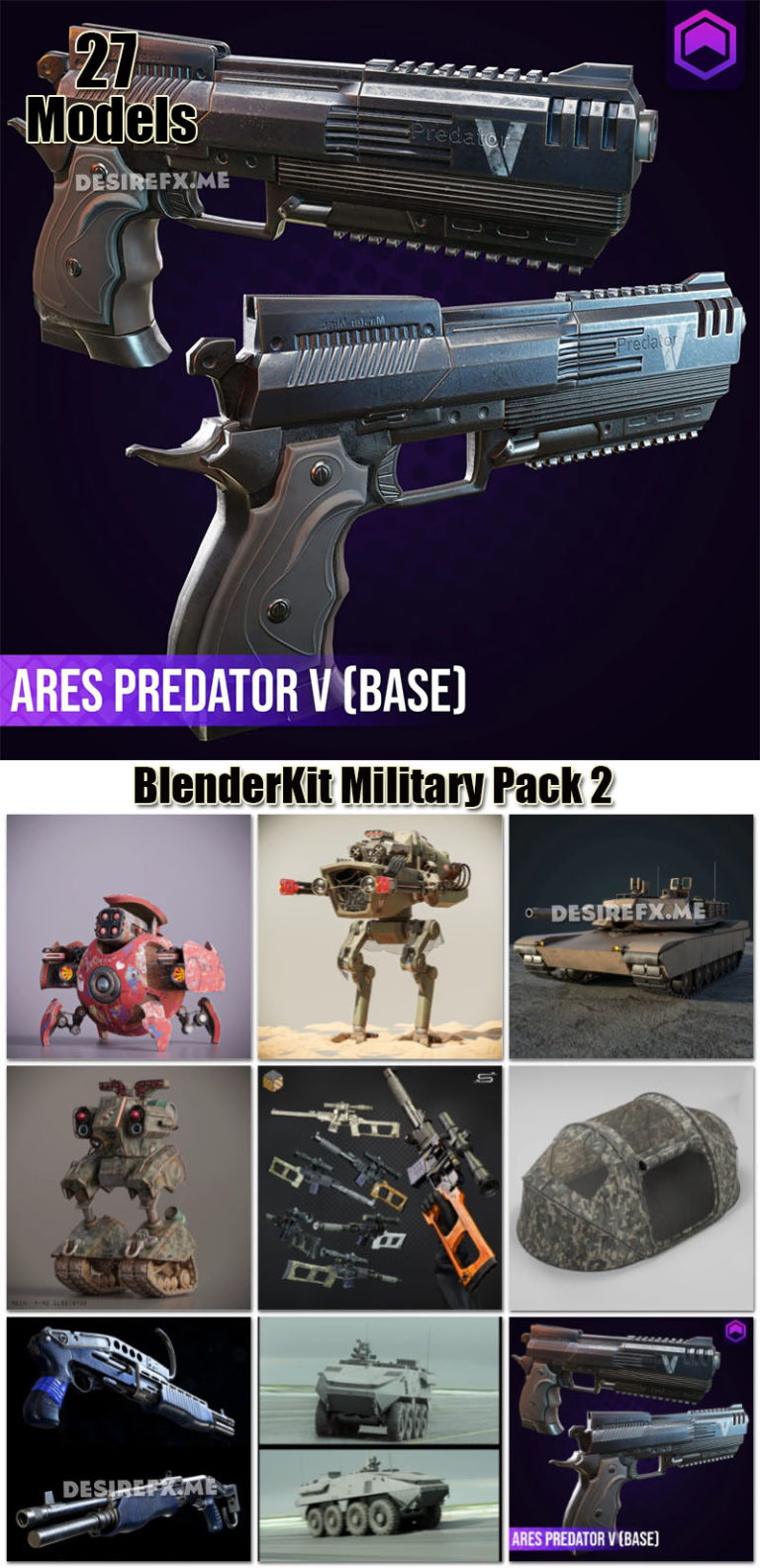Desire FX 3d models | BlenderKit Military Pack 2