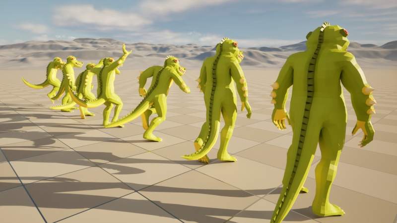 Desire FX 3d models | Crocodile Man Monster – low-poly stylized ...