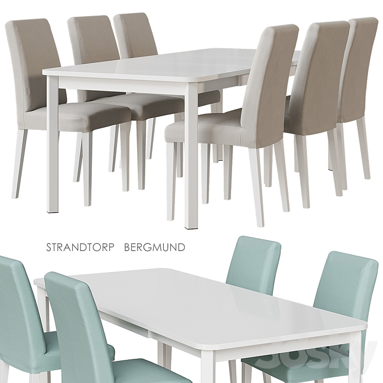 Desire FX 3d models | IKEA STRANDTORP BERGMUND Table and chairs – 3D Model