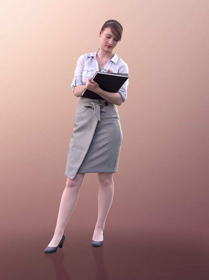 Desire FX 3d models | Business Woman Writing On Documents low-poly 3d model