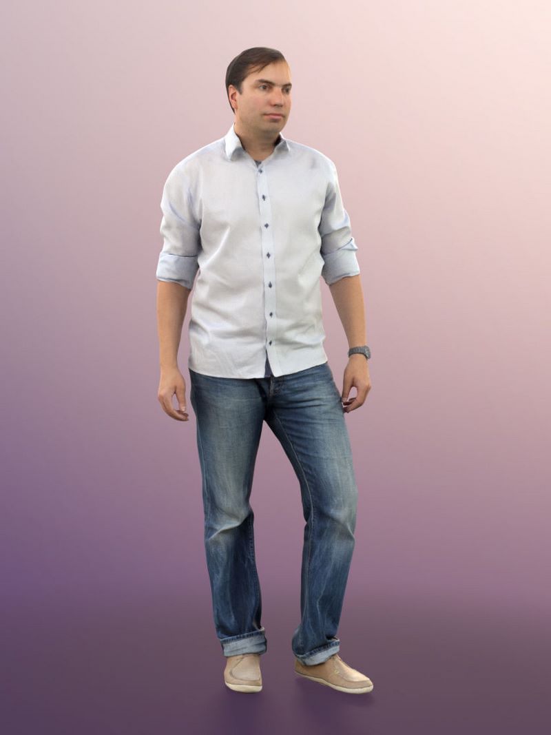 Desire FX 3d models | Man Standing Casual White Shirt 3D model