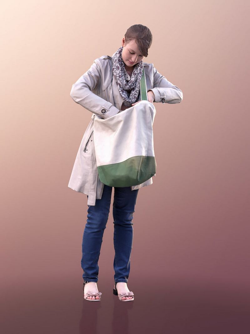 Desire FX 3d models | Young Woman Searching In Her Bag 3D model