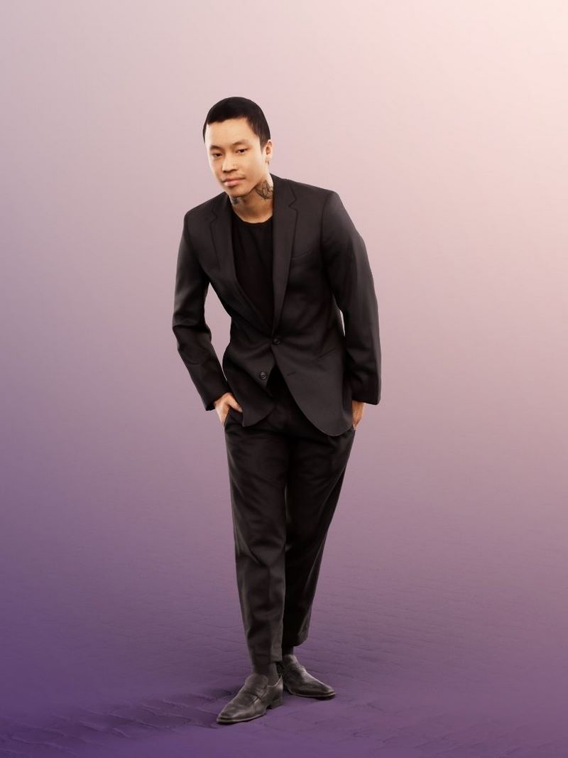 Desire FX 3d models | Standing Elegant Asian Man low-poly 3d model