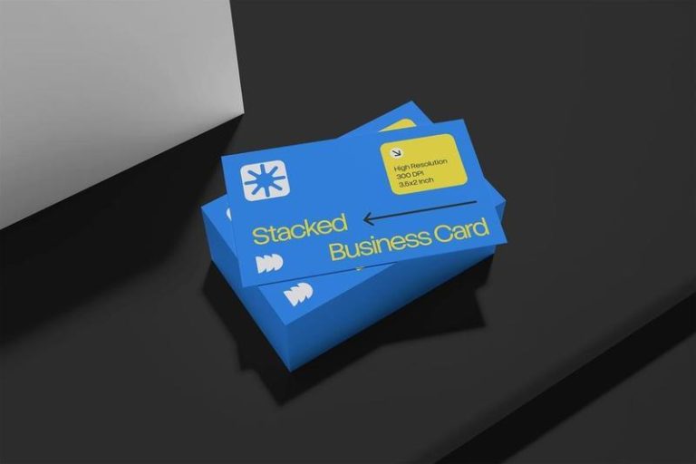 Desire FX 3d models | Realistic Stacked Business Card Mockup 007 9P6JE78