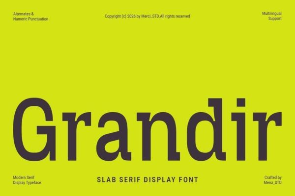 Desire FX 3d models | Grandir – Slab Serif Display Font NN4ZDL6